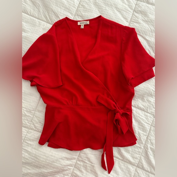 Monteau | Tops | Monteau Wrap Blouse | Poshmark